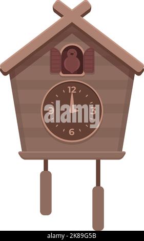 Funny Cuckoo Clock icon cartoon vector. Wall time. Bird hour Stock ...