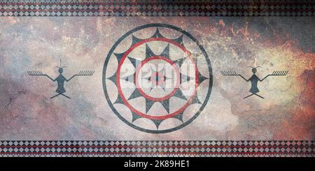 flag of Austronesian peoples Tao people at cloudy sky background ...