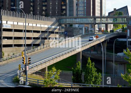 A highway ramp of the Cogswell Interchange in downtown Halifax, Nova ...