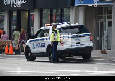 A Halifax Regional Police car, a Ford Police Interceptor, parked ...