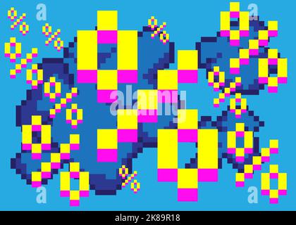 Percentage Sign. Pixelated word with geometric graphic background ...