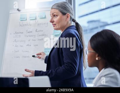 We need to keep up with this strict schedule. a mature businesswoman ...