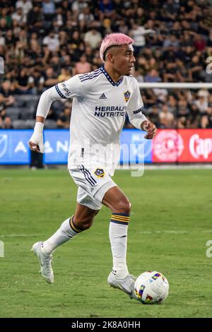 Los Angeles Galaxy defender Julian Aude (3) reacts to a call during the ...