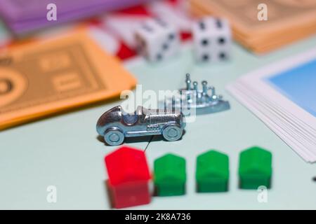 Chips and cubes for board game on abackground Stock Photo - Alamy