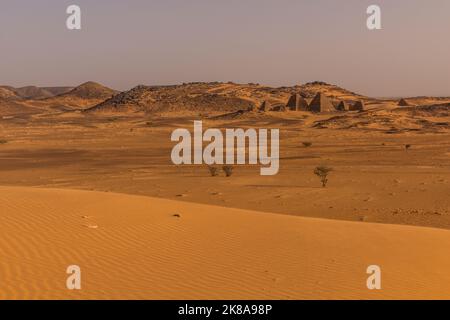 The Pyramids of Meroë, located in Sudan, are part of the ancient ...