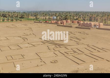 Aerial view of the ancient city of Kerma, dating to 2400 BCE, viewed ...