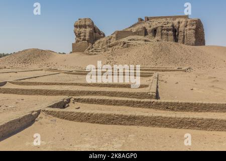 Western Deffufa, adobe temple ruins in the ancient city Kerma, Sudan ...
