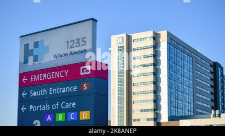 Humber River Hospital. Exterior architecture and design of the modern ...