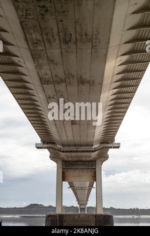 The old 1966 toll road bridge across the Rivers Severn and Wye between ...