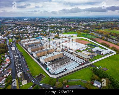 Aerial view of SPS Barlinnie prison at Riddrie, Glasgow, Scotland, UK ...
