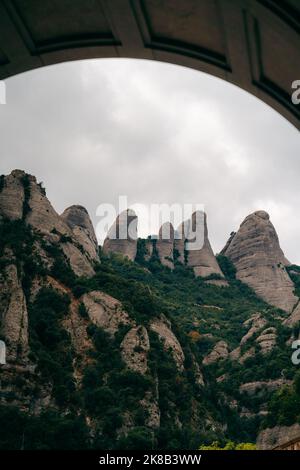 Montserrat in a cloudy conditions during the late summer season ...