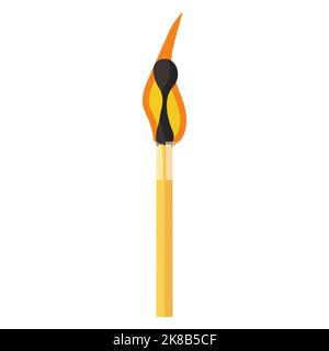 Burning match animation. Matchstick burnout stages, sequence steps of ...