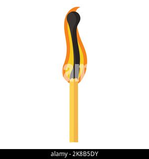 Burning match animation with fire flame burn sequence, vector cartoon ...