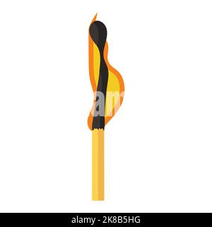 Burning match animation. Matchstick burnout stages, sequence steps of ...