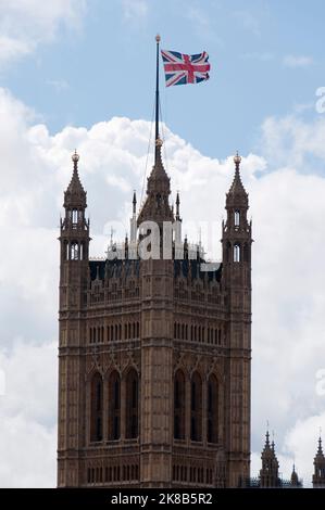 A Union Flag (aka Union Jack) Flying Next To Big Ben (aka Queen ...