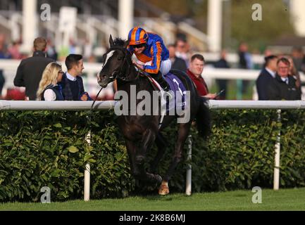 Auguste Rodin ridden by Ryan Moore (centre) wins The Betfred Derby ...