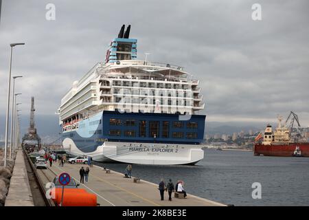 Cruiser Marella Explorer ll sailed into the port of Rijeka, where it is moored at the Mololongo ...