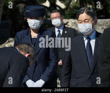 Japan's Emperor Naruhito with Empress Masako delivers a speech during ...