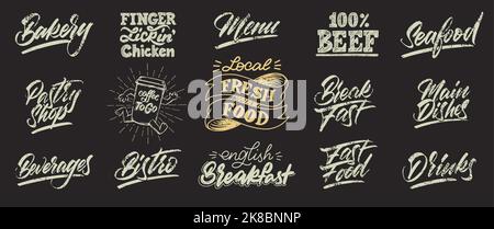 Decorative inscriptions on the school board for restaurants in ...