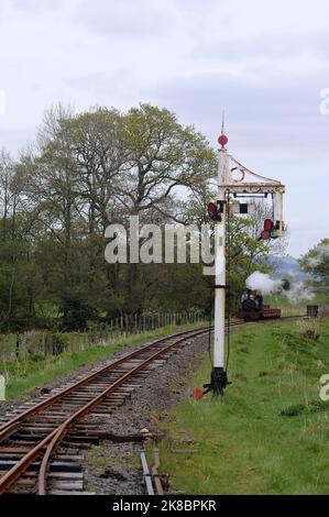"Winifred" and train at Llangower Stock Photo - Alamy