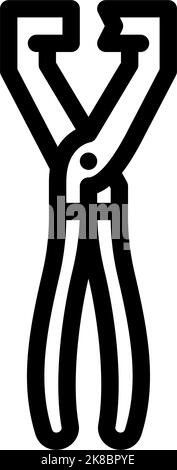 hose clamp pliers line icon vector illustration Stock Vector Image ...