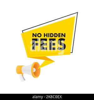 No Hidden Fees. Money guarantee. Make mark lack of fees. Vector stock ...