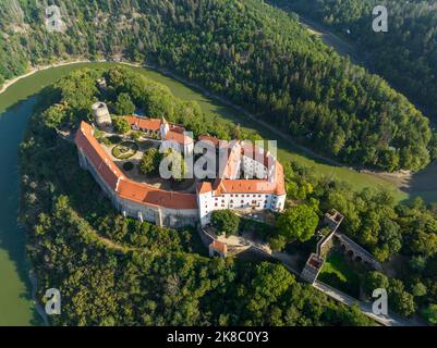 Aerial View of Dyja River and Bítov Castle in Czechia. Europe Stock ...