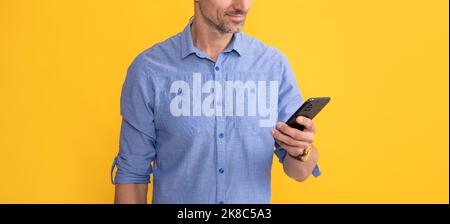 cropped businessman chat online. agile business blogging. modern ...