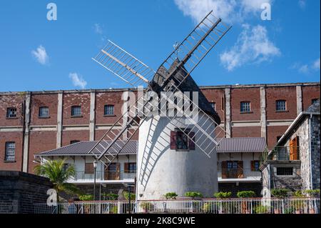 Windmill museum at Caudan Waterfront, Port Louis, Mauritius Stock Photo ...
