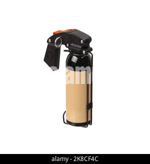 Large spray can with isolate on a white background. Black spray bottle ...