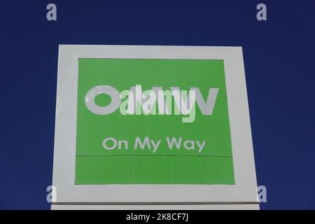 Gas station OMW On my way, Saranda, Republic of Albania Stock Photo - Alamy