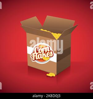 Corn flakes vector label on box Stock Vector Image & Art - Alamy