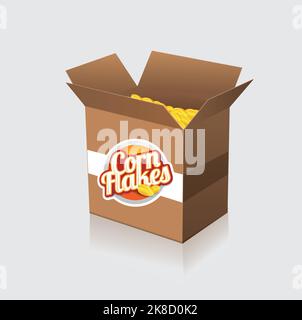 Corn flakes vector label on box Stock Vector Image & Art - Alamy