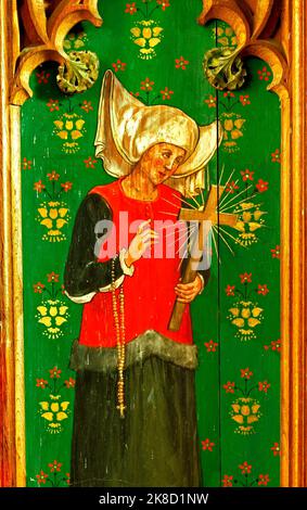 Mother Julian of Norwich, painted wood reredos panel, by Ellen Woodward ...