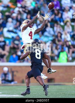 October 22, 2022: Boston College freshman Cole Batson (23) makes tackle ...