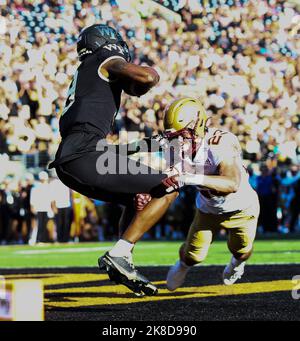 October 22, 2022: Wake Forest sophmore Justice Ellison (6) gets tackled ...