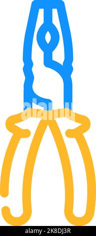 flat combination pliers color icon vector illustration Stock Vector ...