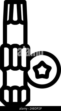 torx drive screwdriver bit line icon vector illustration Stock Vector ...