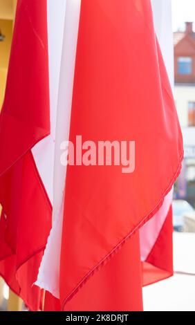Soccer ball with flag of Poland, close up, watercolor effect on white ...