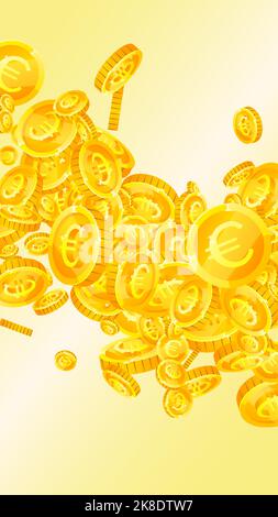 European Union Euro coins falling. Noteworthy scattered EUR coins ...