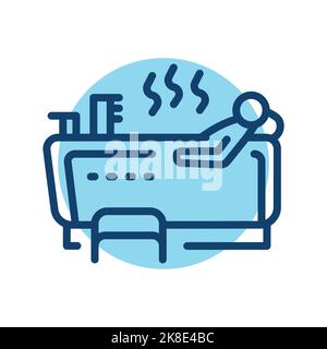 Medicinal bath sign сolor line icon. Physiotherapy. Pictogram for web ...