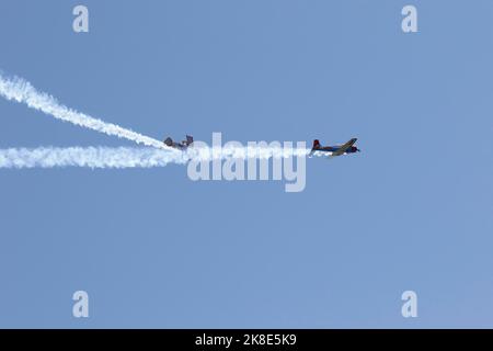Biplane demonstration flight, airshow, Mirabel, Province of Quebec ...