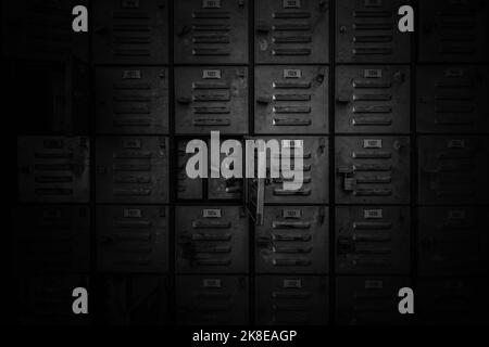 doors of old steel locker in a factory Stock Photo - Alamy