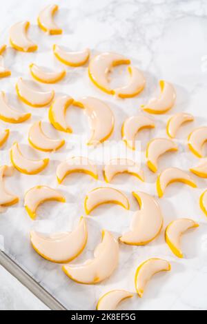 Lemon Wedge Cookies Stock Photo - Alamy