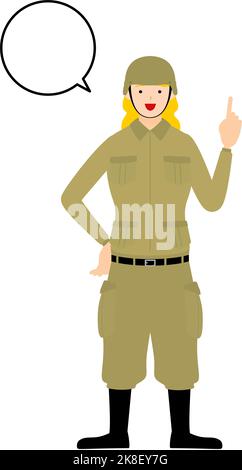 Female Soldier Pose, Talking while pointing Stock Vector Image & Art ...