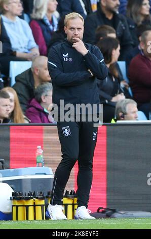 Aston Villa caretaker manager Aaron Danks applauds the fans following ...