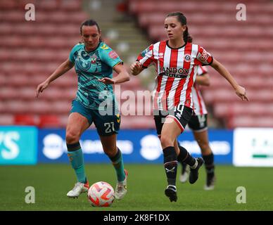 Sheffield, UK. 23rd Oct, 2022. Mia Enderby of Sheffield Utd and Leeta ...