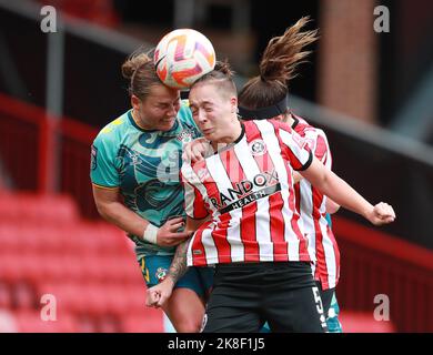 Sheffield, UK. 23rd Oct, 2022. Mia Enderby of Sheffield Utd and Leeta ...