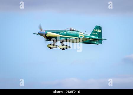 LeVier Cosmic Wind (G-ARUL) airborne at the Race Day airshow held at ...