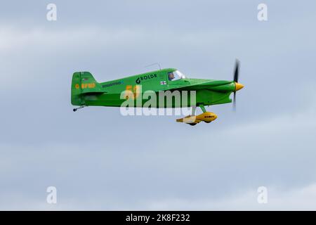 Cassutt Racer IIIM ‘G-BFMF’ airborne at the Race Day airshow held at ...